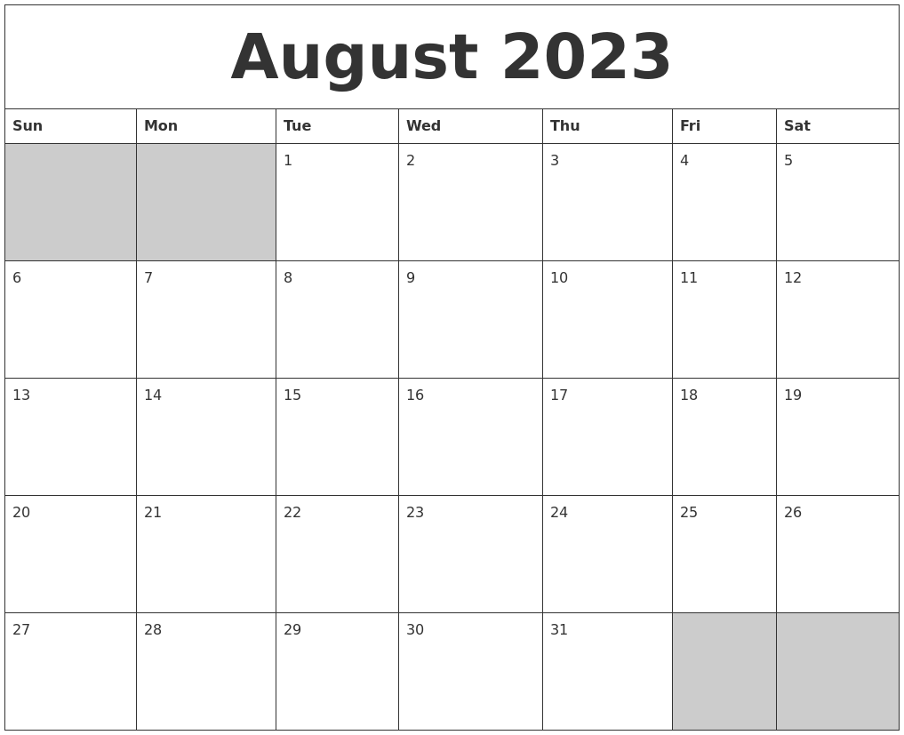 Blank Calendar 2023 Printable Free Download Blank Printable