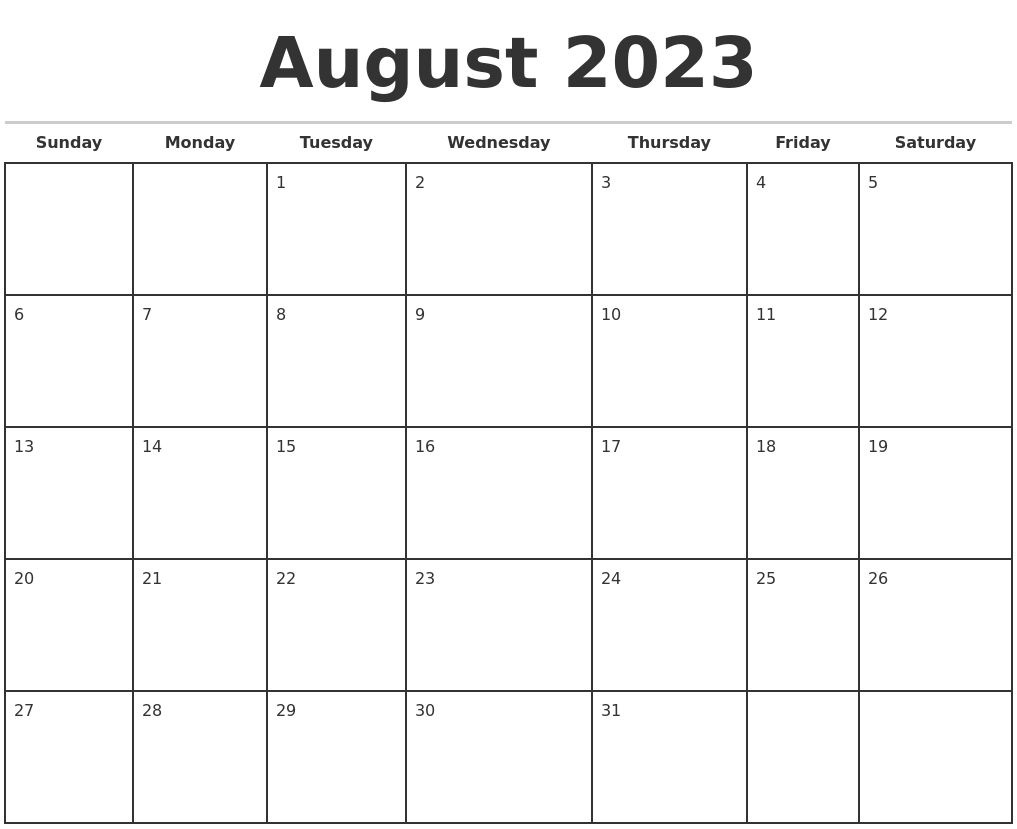 August 5 2023 2023 Calendar