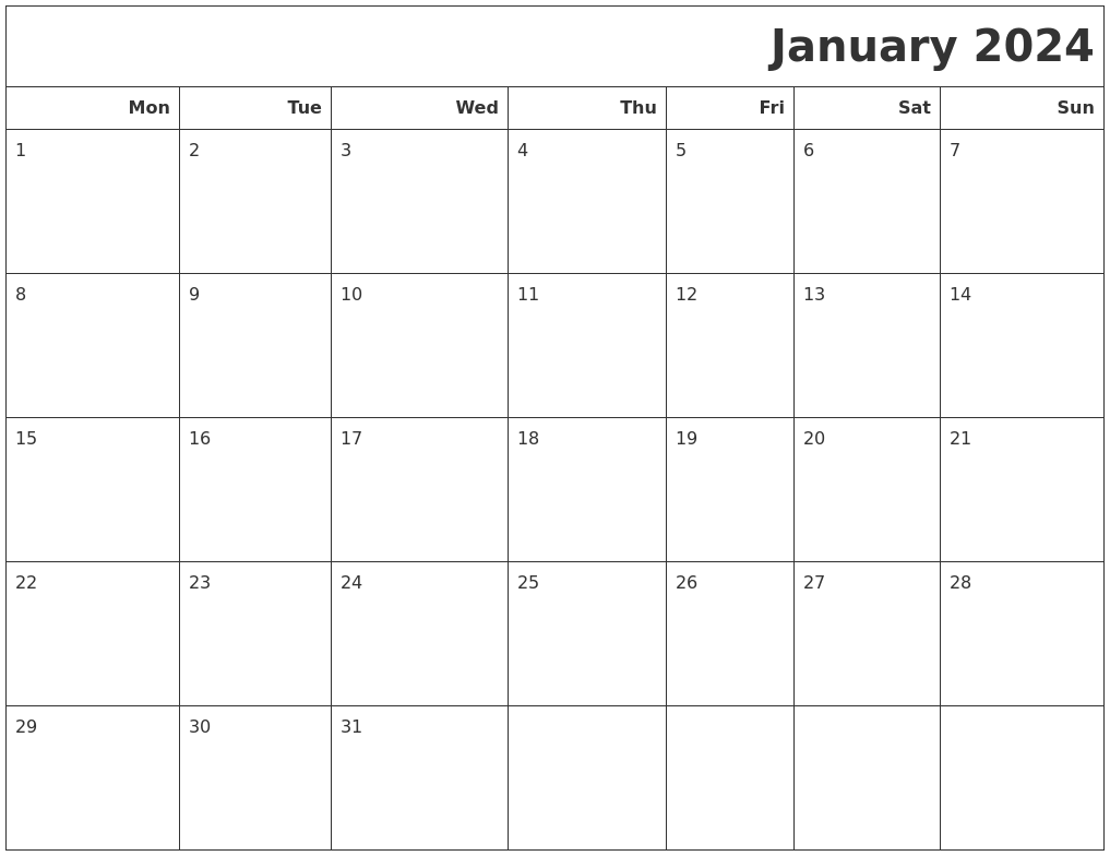 Printable Monthly Calendar January 2024 Best Amazing Incredible Printable Calendar For 2024 Free