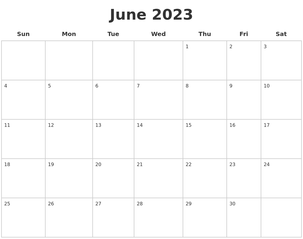 March 2023 Blank Monthly Calendar