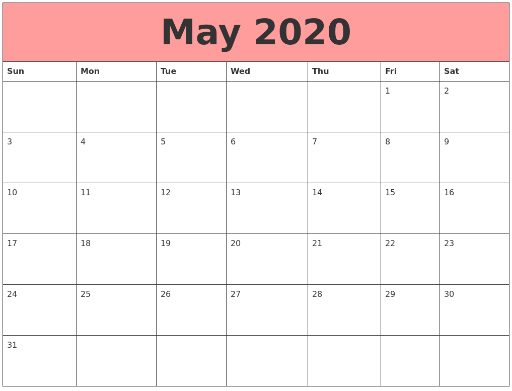 May 2020 Calendars That Work may-2020-calendars-that-work