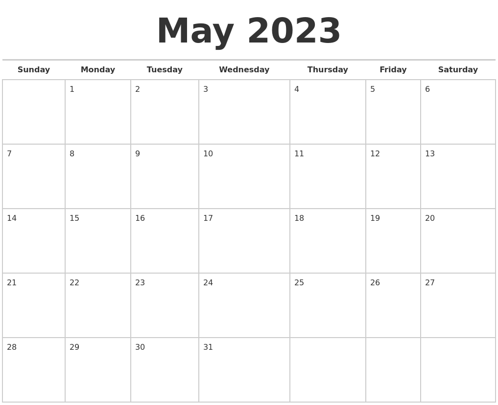 May 2023 Calendars Free