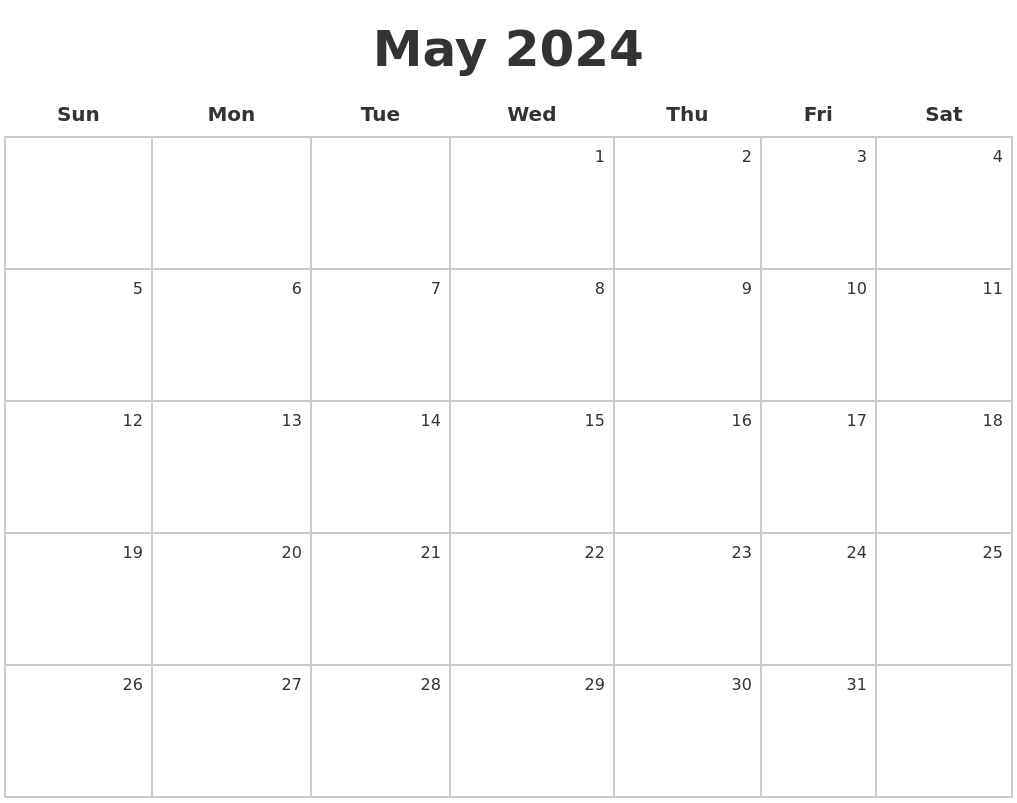 June 2024 Printable Blank Calendar